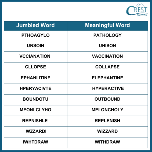 Jumbled Words And Sentences Class 7 Notes English Olympiad